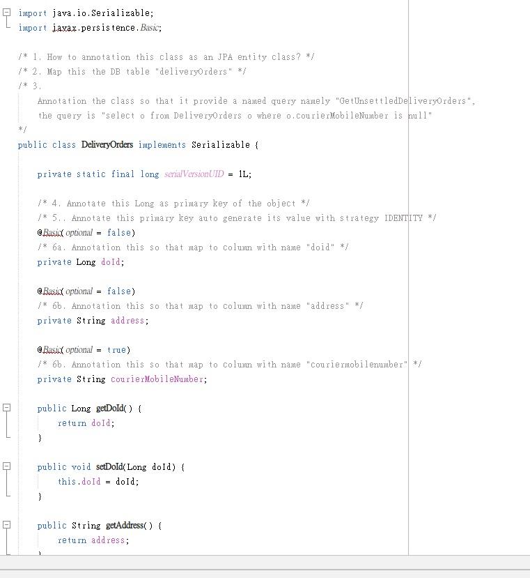 Solved import java.io.Serializable; import javax. | Chegg.com
