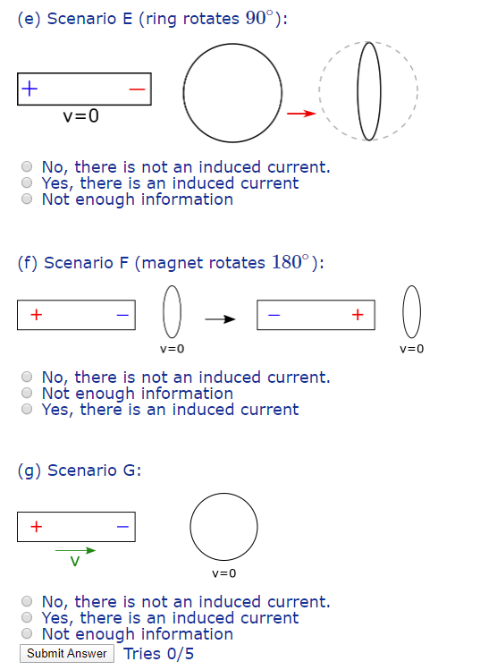 Solved Indicate whether there is an induced current in each | Chegg.com