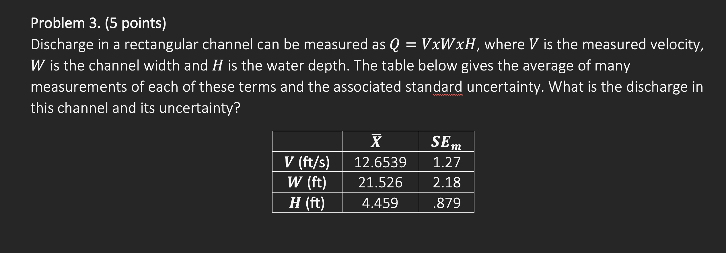 Solved Discharge in a rectangular channel can be measured as | Chegg.com