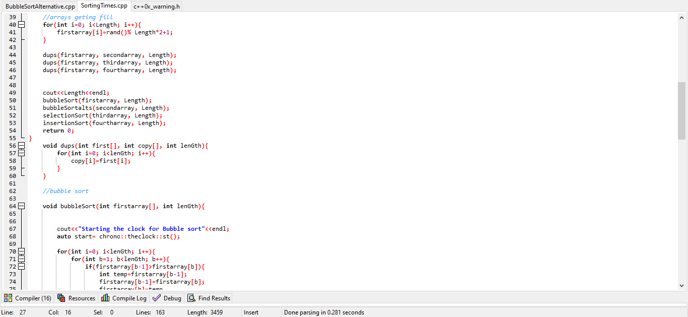 Solved C++0x_warning.h BubbleSortAlternative.cpp Sorting | Chegg.com