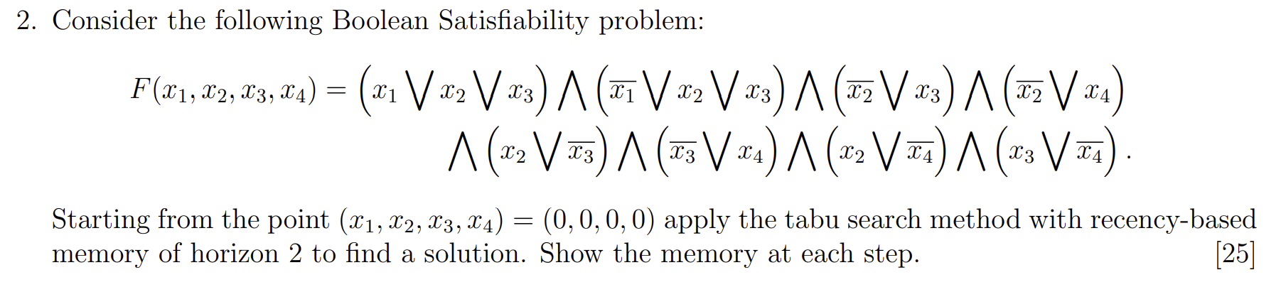 2. Consider the following Boolean Satisfiability | Chegg.com