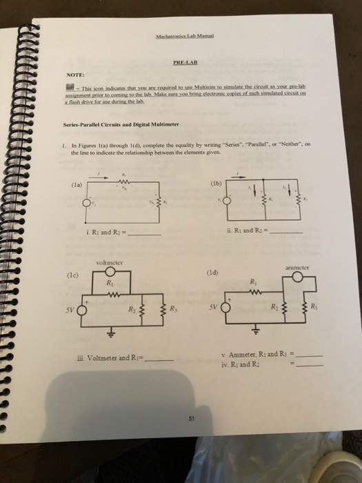 Solved Series-Parallel Circuits and Digital Multimeter I. In | Chegg.com