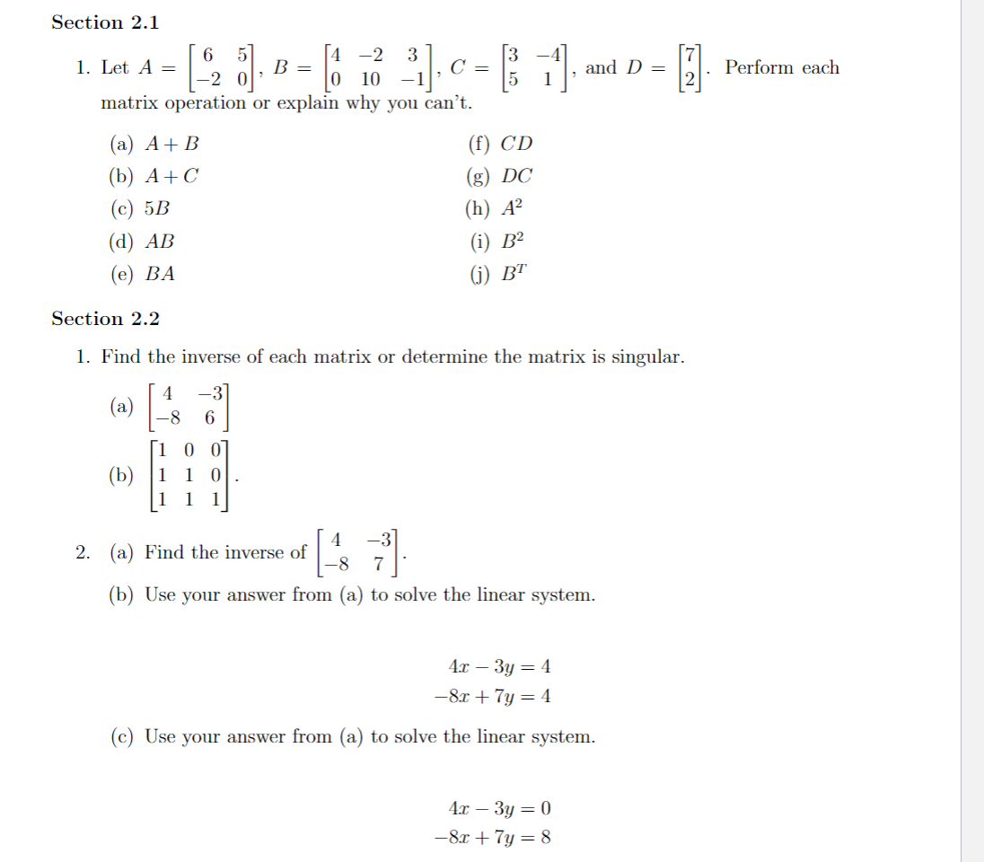 Solved Section 2.1 1. Let A = ( 2 )= 1ě :) C = ( 11 ] ] and | Chegg.com