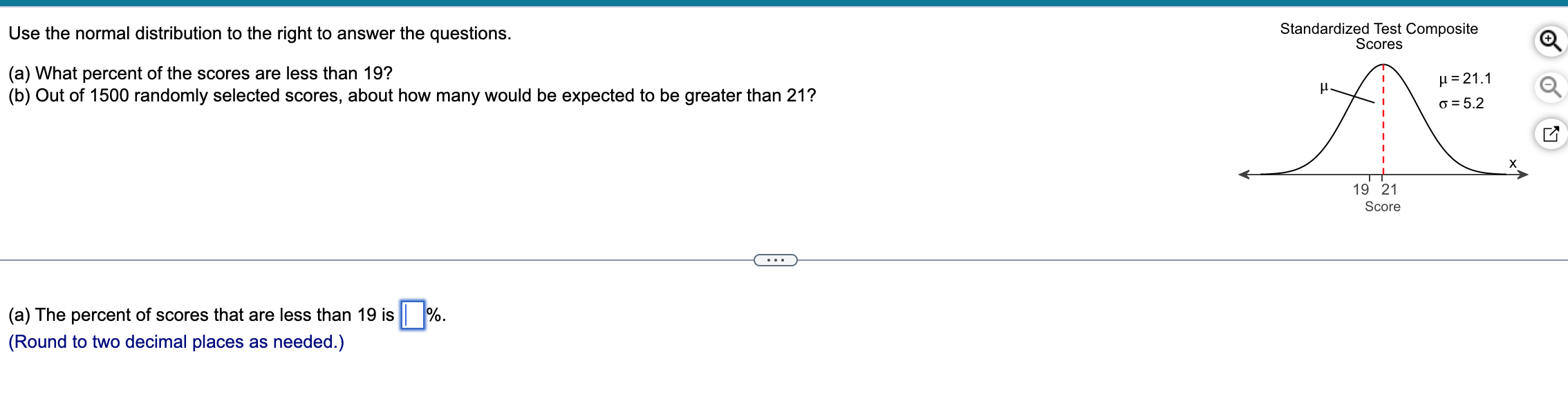 Solved Use the normal distribution to the right to answer | Chegg.com