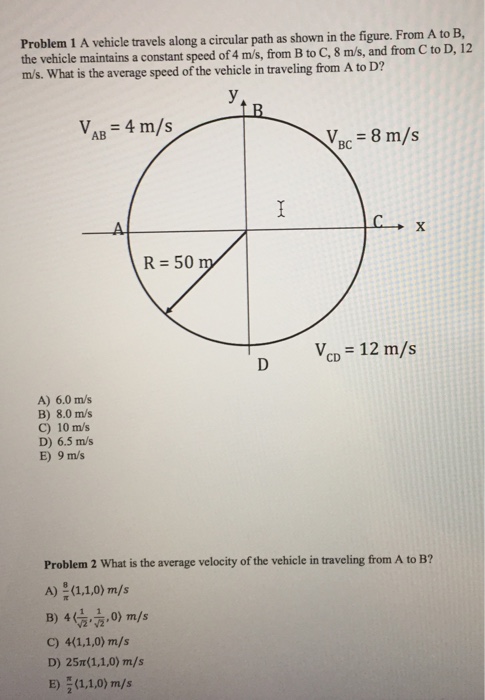 Solved A vehicle travels along a circular path as shown in | Chegg.com