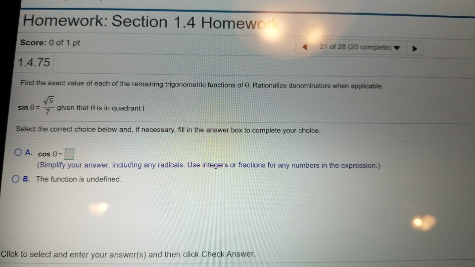 Solved Homework Section 1 4 Homework Score 0 Of 1 Pt 21 Of