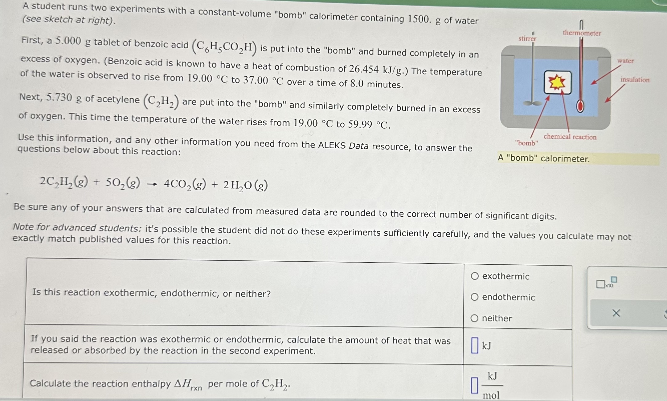 Solved A student runs two experiments with a constant-volume | Chegg.com