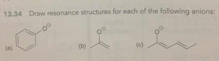 Solved 13.34 Draw resonance structures for each of the | Chegg.com