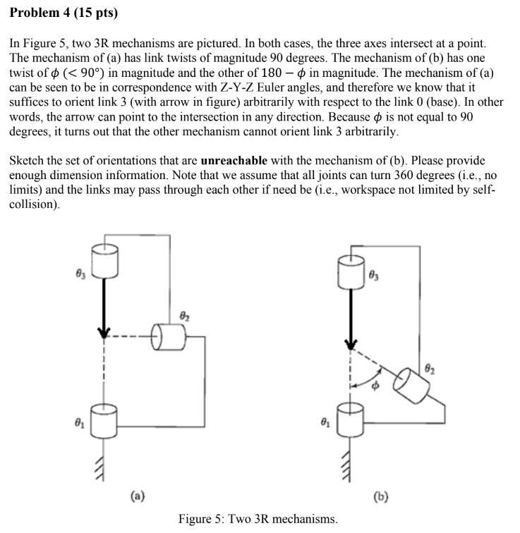 Solved In Figure 5, two 3R mechanisms are pictured. In both | Chegg.com