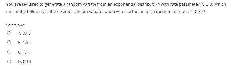 Solved You are required to generate a random variate from an | Chegg.com