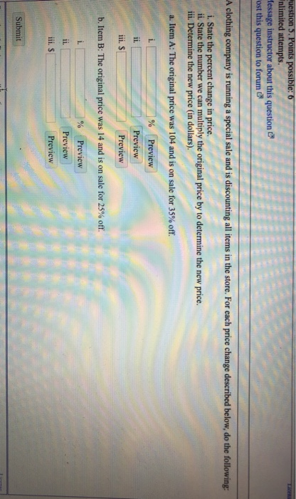 Solved nlimited attempts. essage instructor about this | Chegg.com