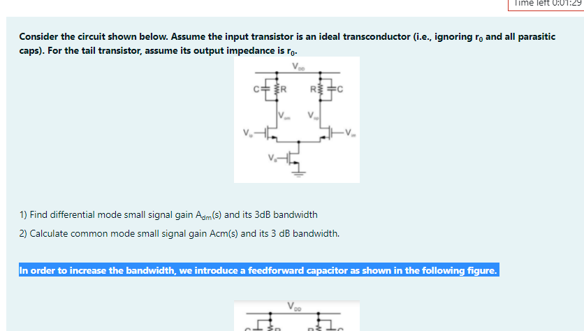 Solved Time left 0:01:29 Consider the circuit shown below. | Chegg.com
