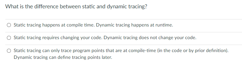 Solved What is the difference between static and dynamic | Chegg.com