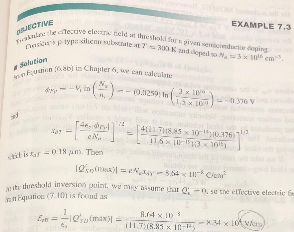 Solved Exercise Problem EX7.3 Using the results of Example | Chegg.com