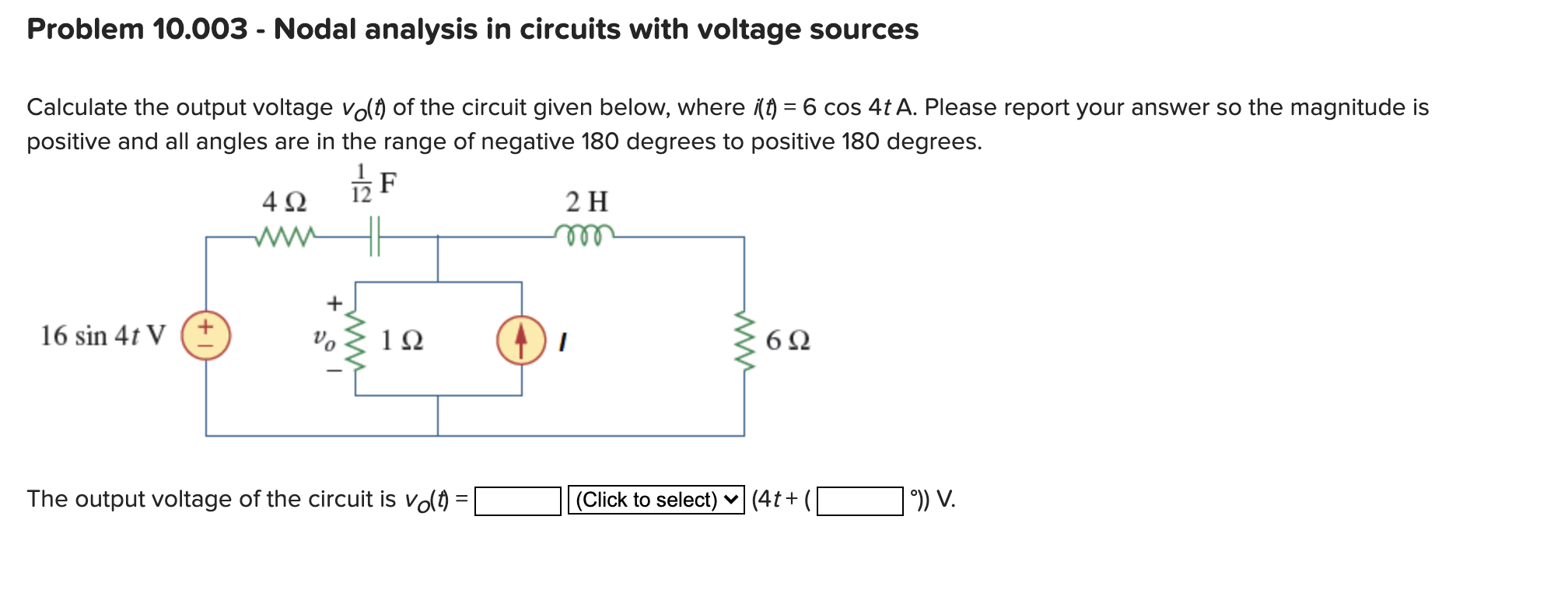 Solved Problem 10.003 - Nodal analysis in circuits with | Chegg.com