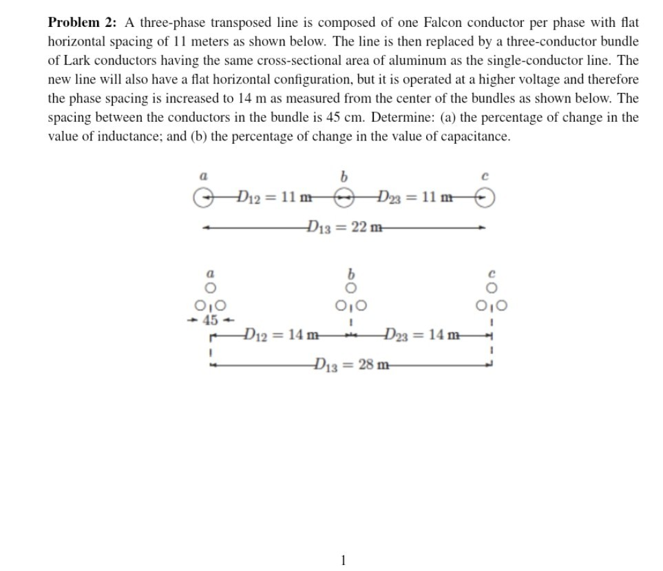 Solved Problem 1: A three-phase, 60-Hz transposed | Chegg.com Solved Problem 1: A three-phase, 60-Hz transposed | Chegg.com