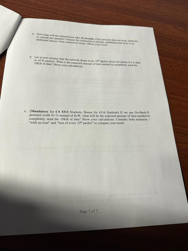 Solved [20 Points - Pipelined Protocol] An application needs | Chegg.com