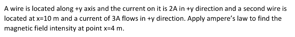 Solved A wire is located along ty axis and the current on it | Chegg.com