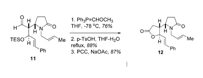 Solved 1. Ph3P CHOCH3 THF,-78 °C, 76% 2. p-TsOH, THF-H20 | Chegg.com