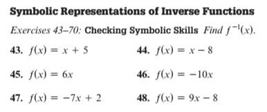 Solved Symbolic Representations of Inverse Functions | Chegg.com