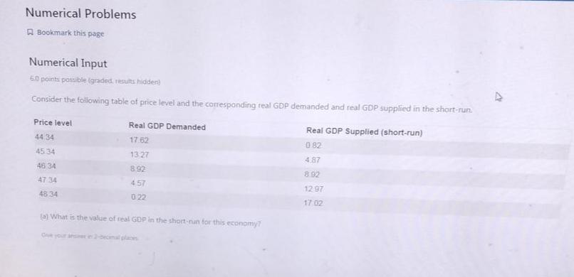 Solved Numerical Problems Bookmark this page Numerical Input | Chegg.com
