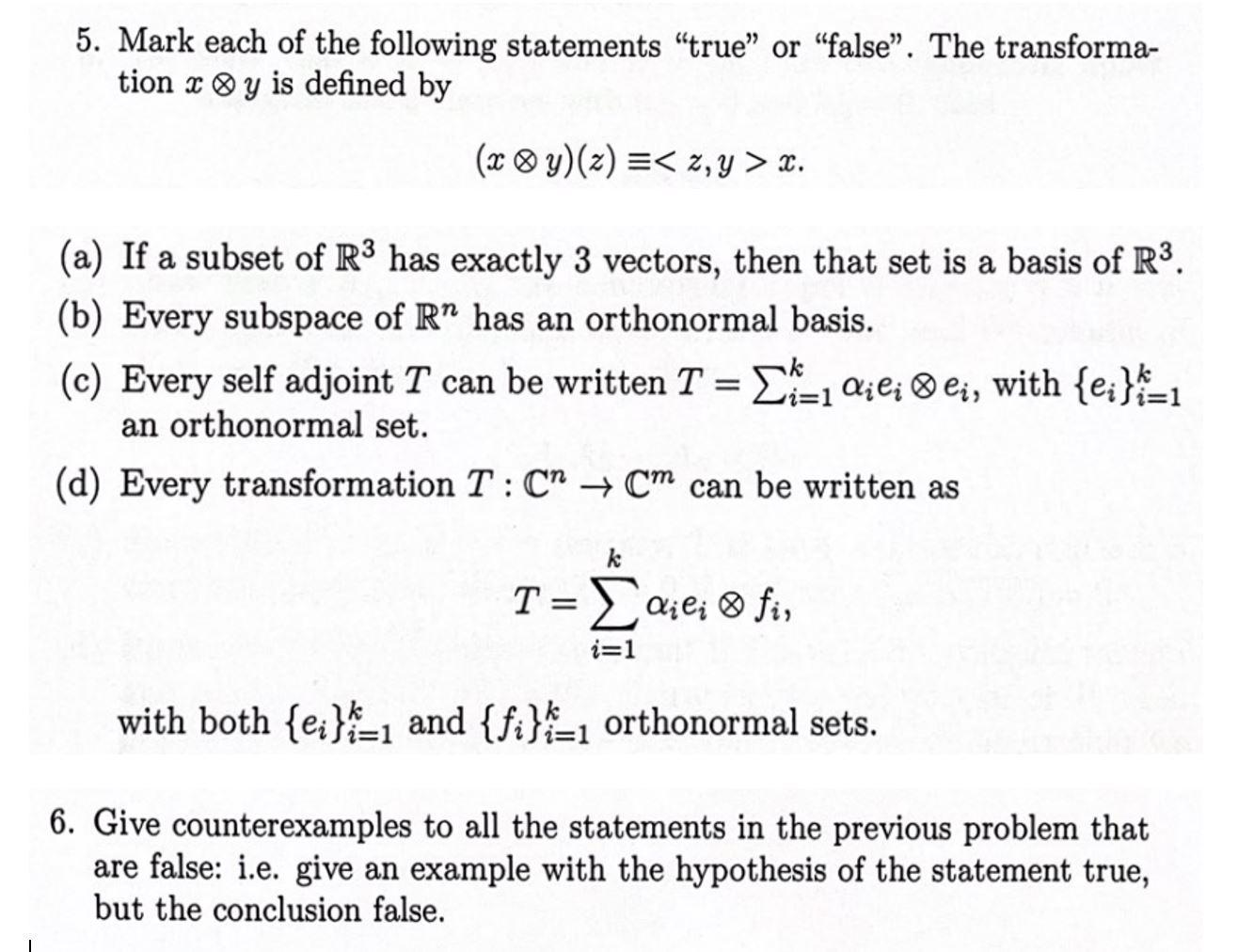Solved 5. Mark each of the following statements "true" or | Chegg.com