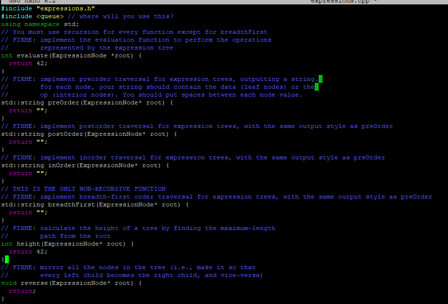 Solved in c++ please implement only the first file below to | Chegg.com
