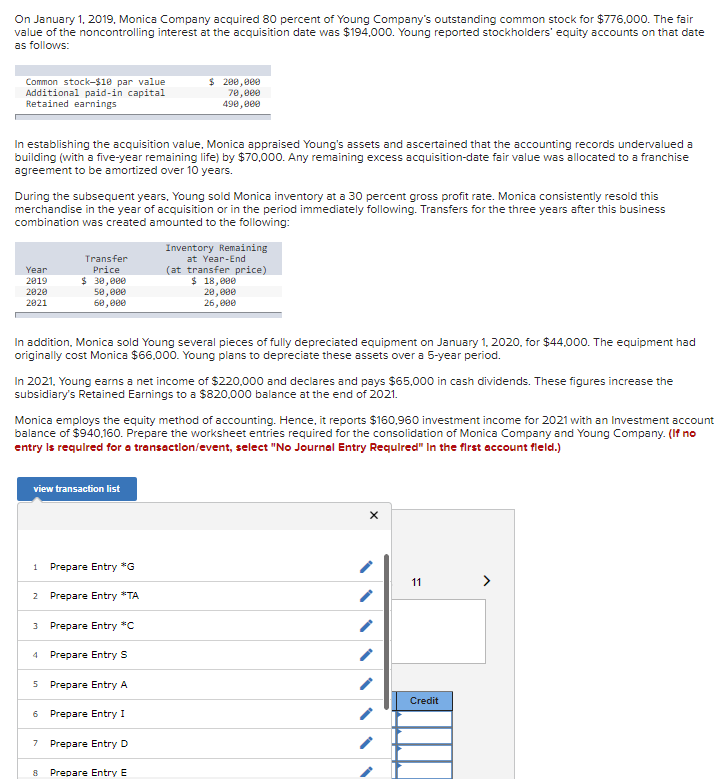Solved On January 1. 2019, Monica Company acquired 80 | Chegg.com