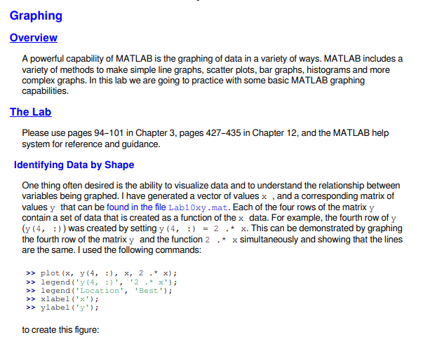MUST BE DONE IN MATLAB MATLAB LAB 6: {This MUST BE | Chegg.com