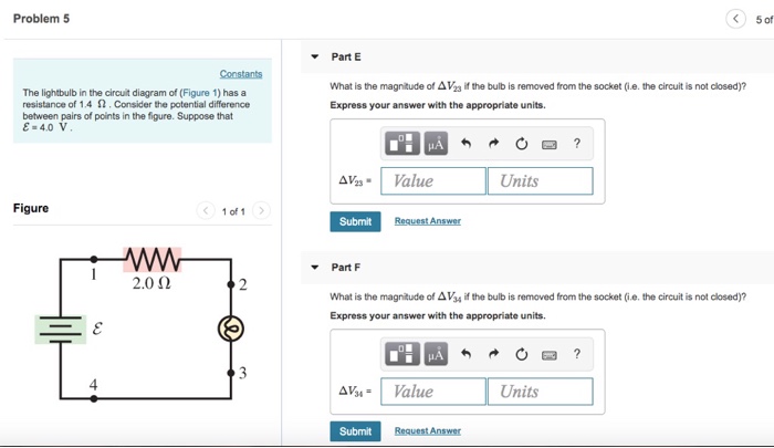 Solved Problem 5 PartA Constants The lightbulb in the | Chegg.com Solved Problem 5 PartA Constants The lightbulb in the | Chegg.com