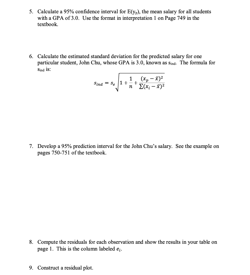 Solved The following data are the monthly salaries y and the | Chegg.com