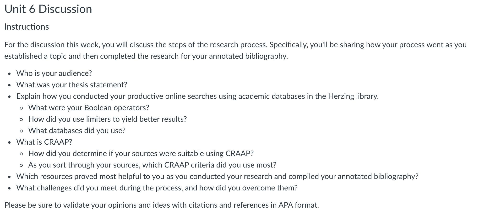 Unit 6 Discussion Instructions For the discussion | Chegg.com