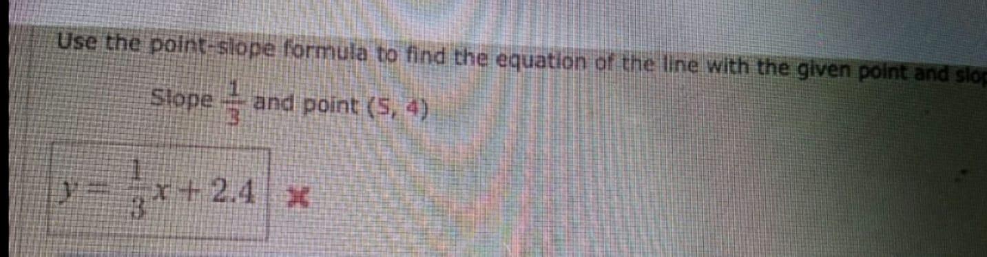 Solved Use the point slope formula to find the equation of | Chegg.com