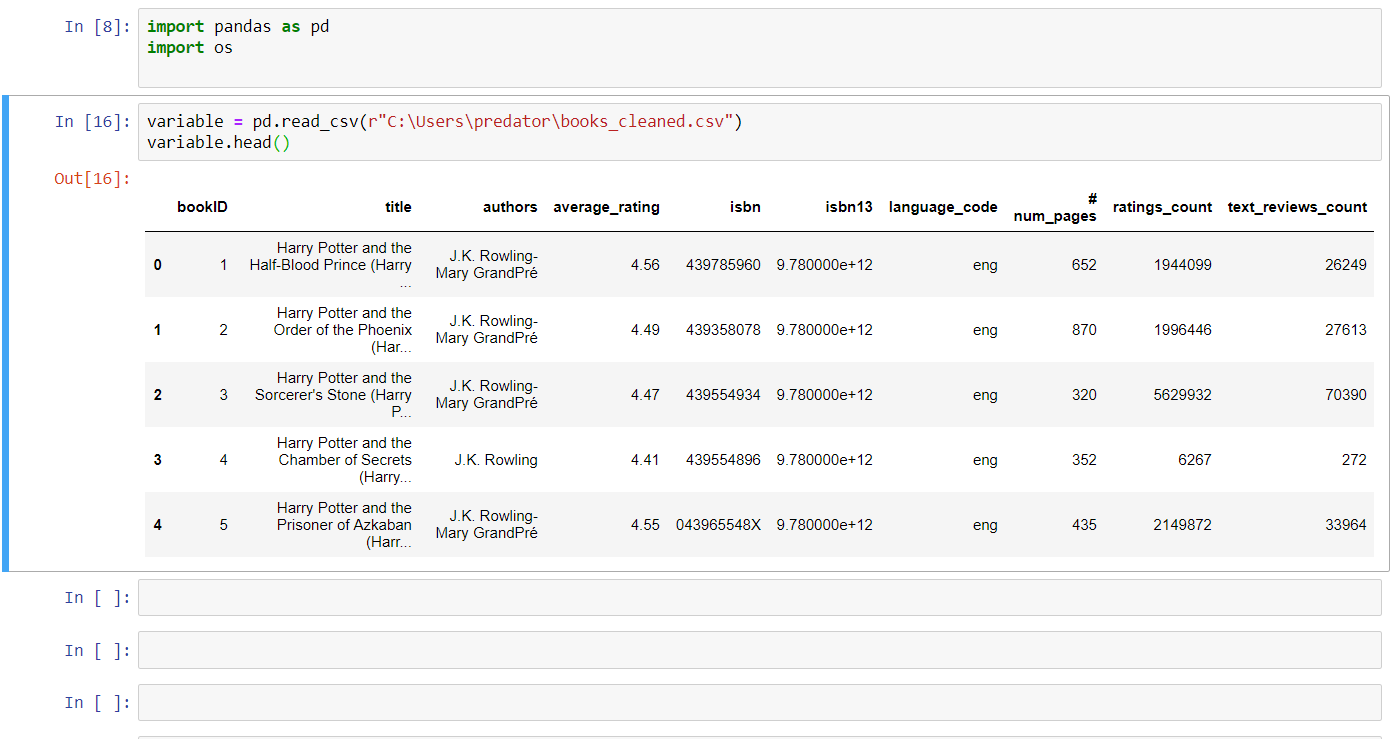 Solved 4. Download the file books cleaned.csv from MyUni. | Chegg.com