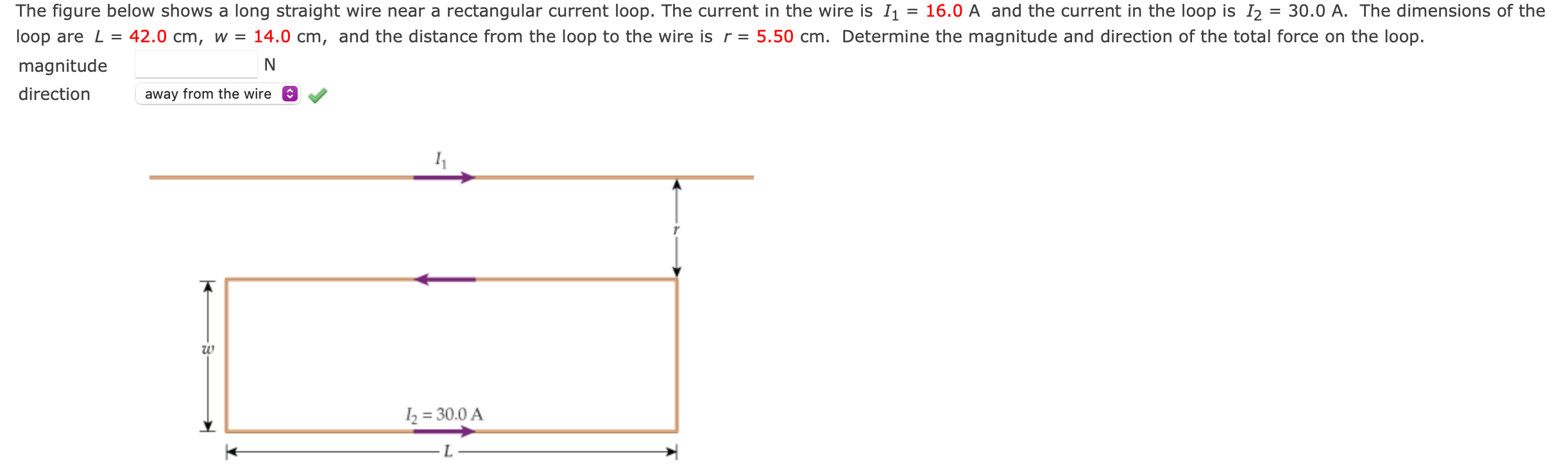 Solved = The figure below shows a long straight wire near a | Chegg.com
