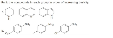 Solved Rank the compounds in each group in order of | Chegg.com