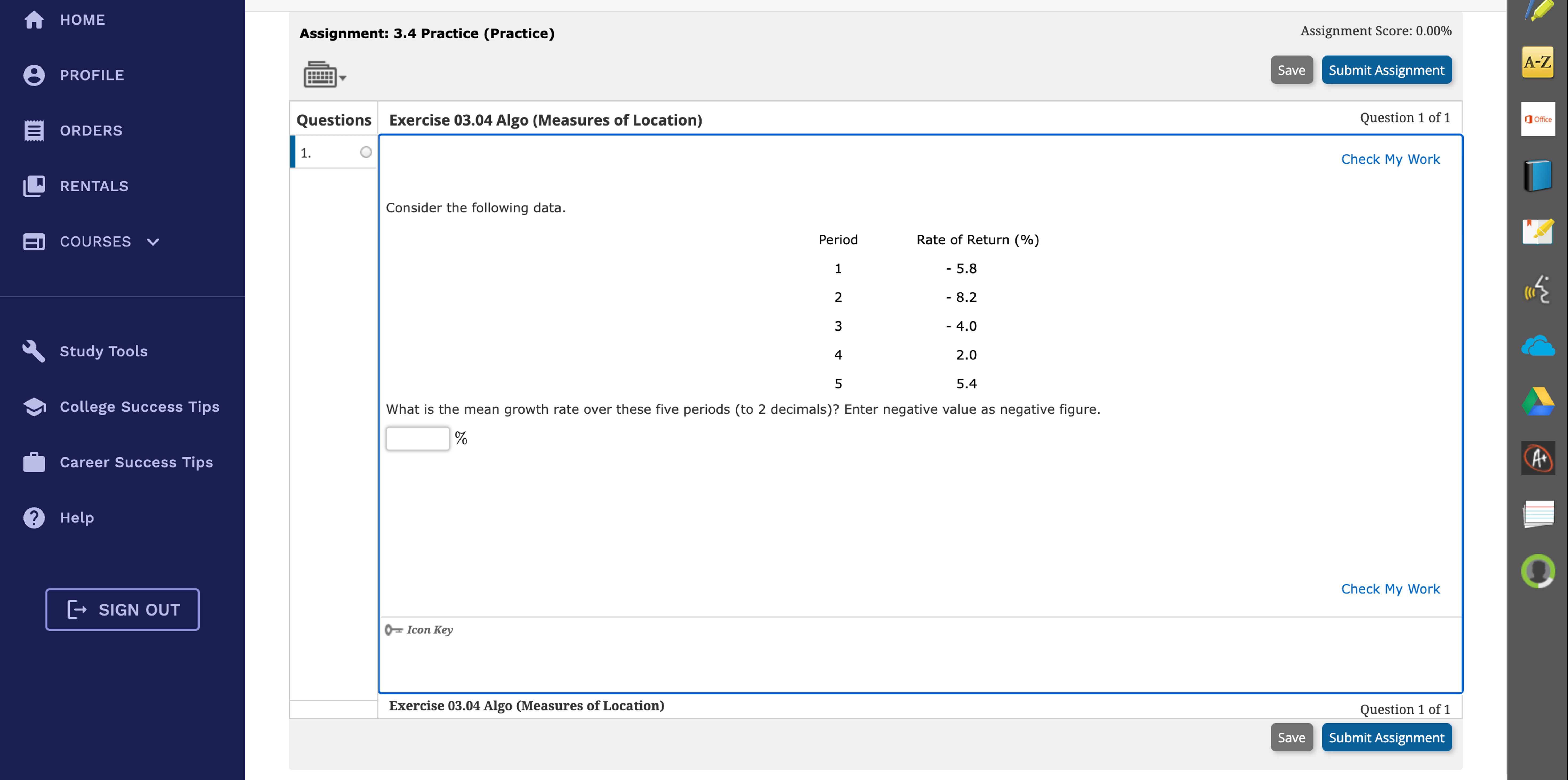 Solved Exercise 03.04 ﻿Algo (Measures of Location)Consider | Chegg.com