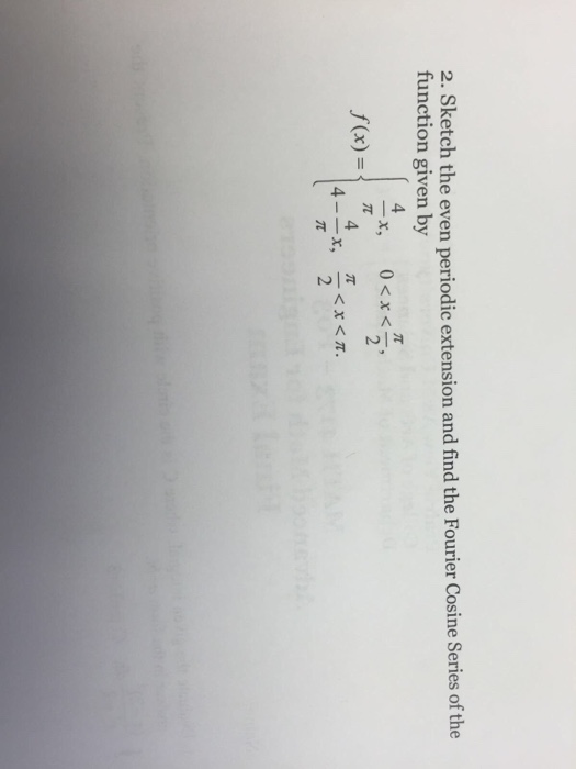 Solved Sketch the even periodic extension and find the | Chegg.com