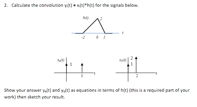 Calculate the convolution yi(t)=xi(t)**h(t) ﻿for the | Chegg.com