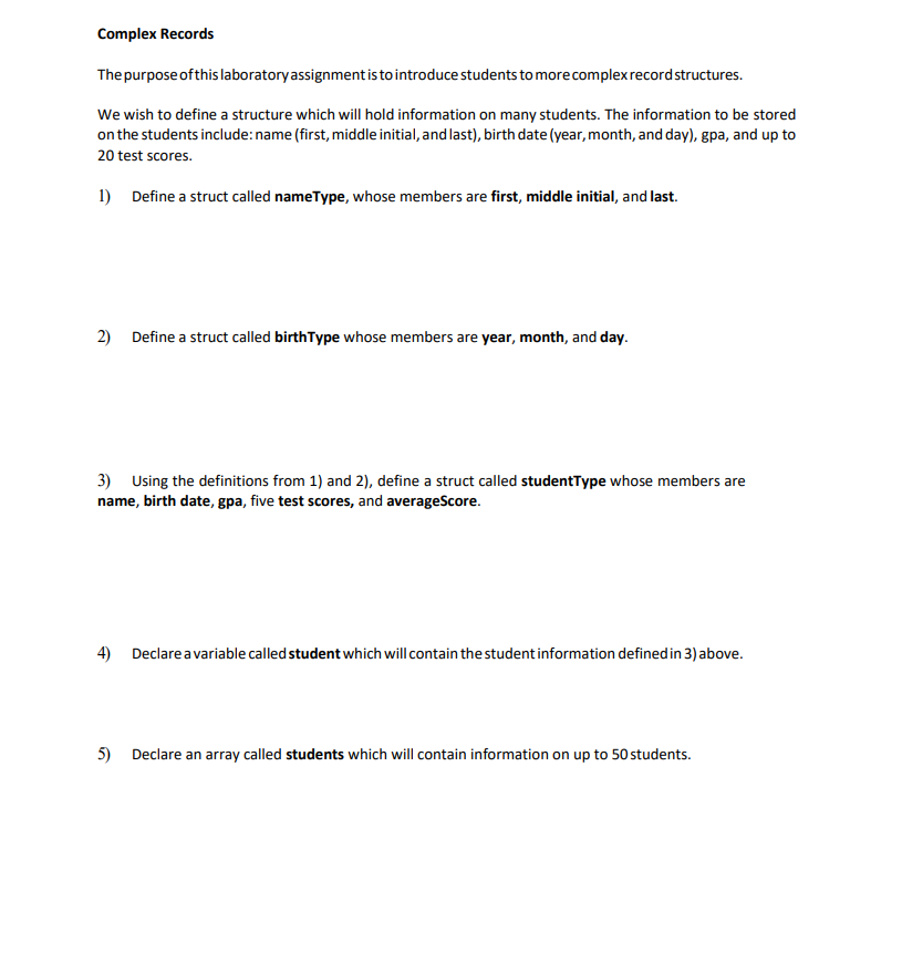 Solved Complex Records The purpose ofthis laboratory | Chegg.com