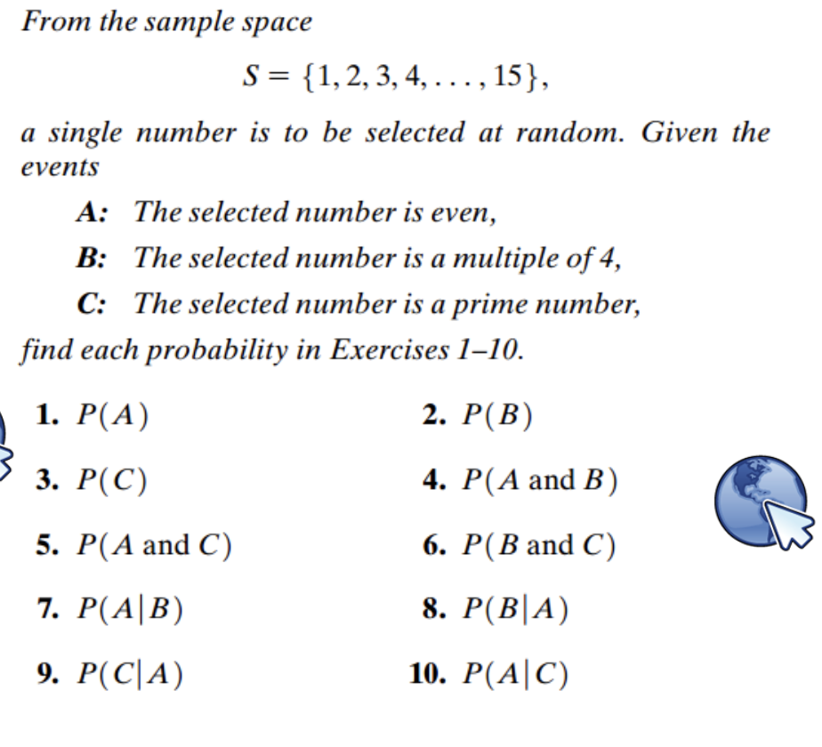 Solved From the sample space S = {1, 2, 3, 4, ...,15}, a | Chegg.com