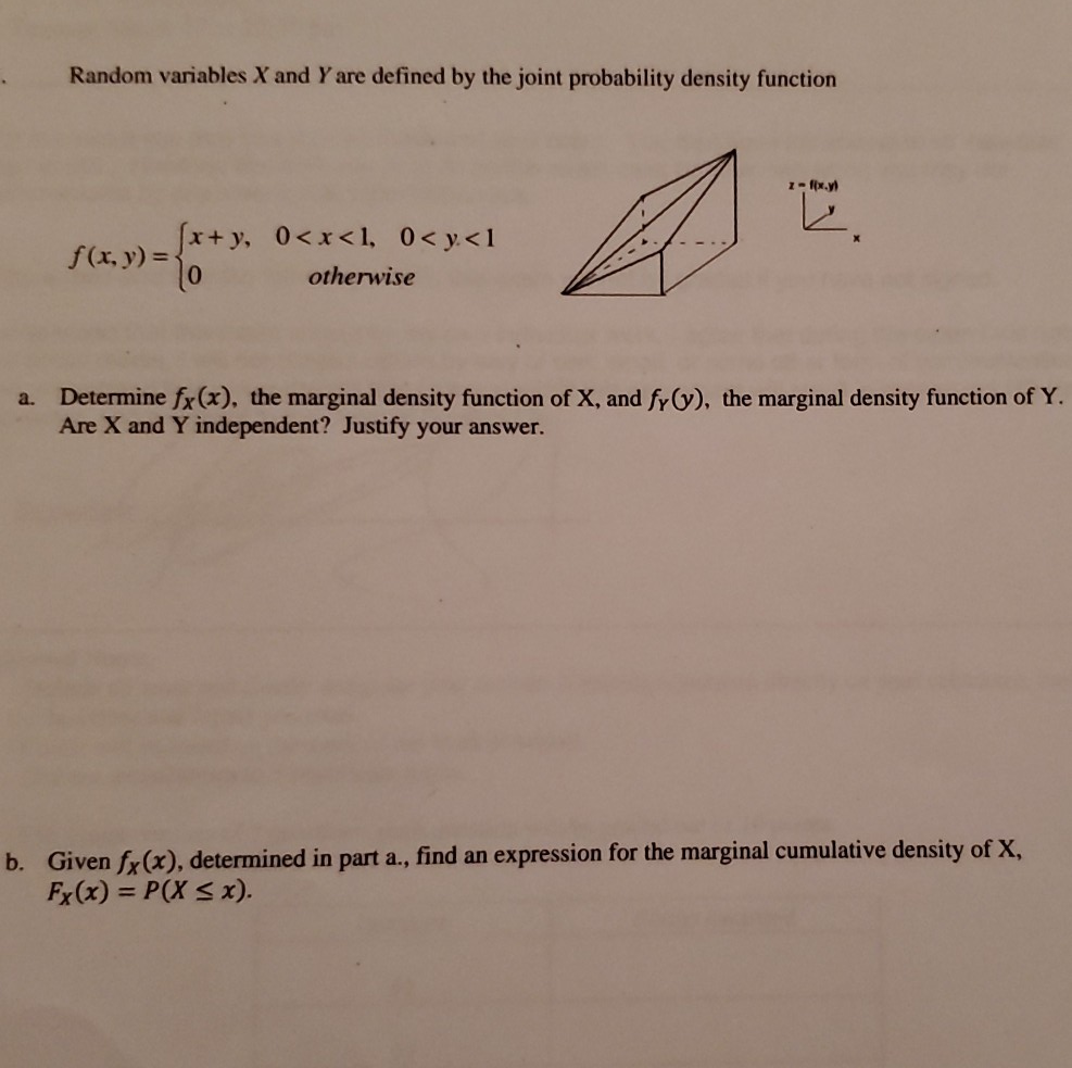 Solved Random variables X and Y are defined by the joint | Chegg.com