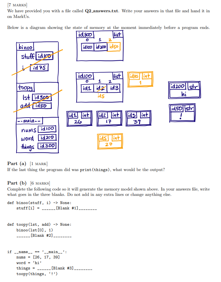 Solved [7 MARKS) We have provided you with a file called Q2 | Chegg.com