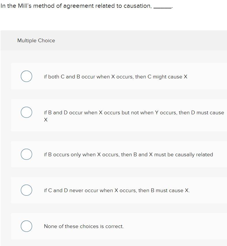 Solved In the Mill's method of agreement related to | Chegg.com