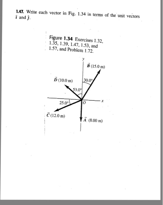 Solved Write each vector in Fig. 1.34 in terms of the unit | Chegg.com