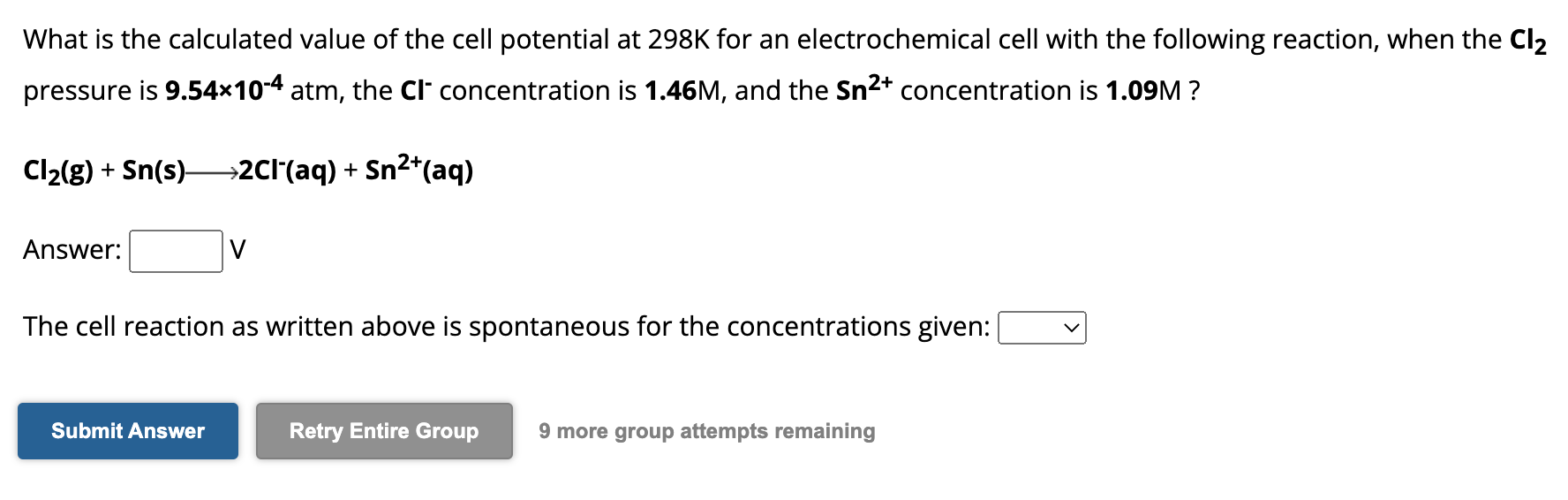 Solved What Is The Calculated Value Of The Cell Potential At
