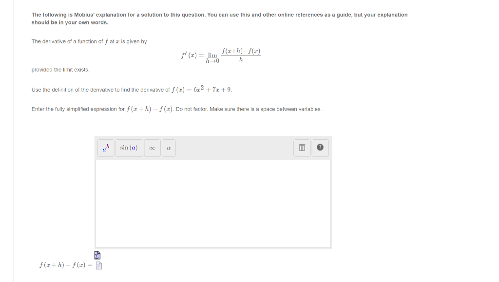 Solved The following Mobius' explanation for a solution to | Chegg.com