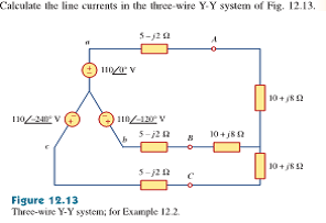 Solved Calculate the line currents in the three-wire Y. Y | Chegg.com