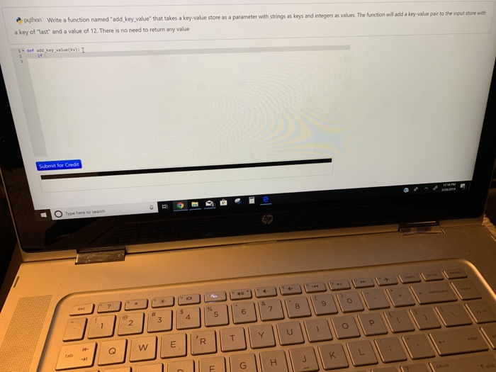 Solved ウp ton write a function named add key value" that | Chegg.com