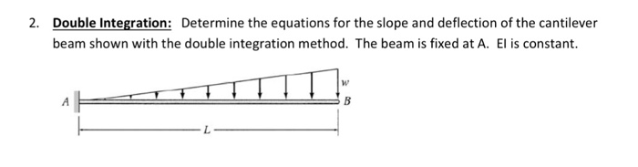 Solved Double Integration: Determine the equations for the | Chegg.com